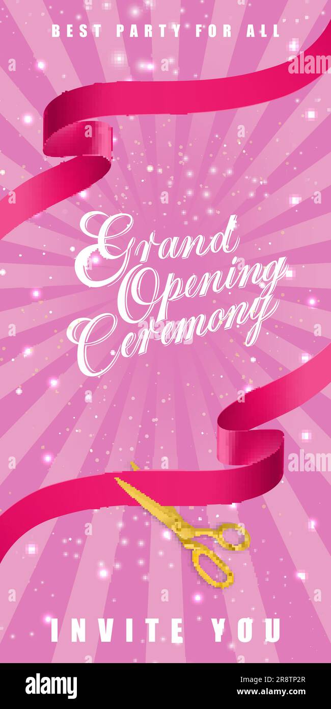 Grand opening ceremony, best party for all banner design Stock Vector ...