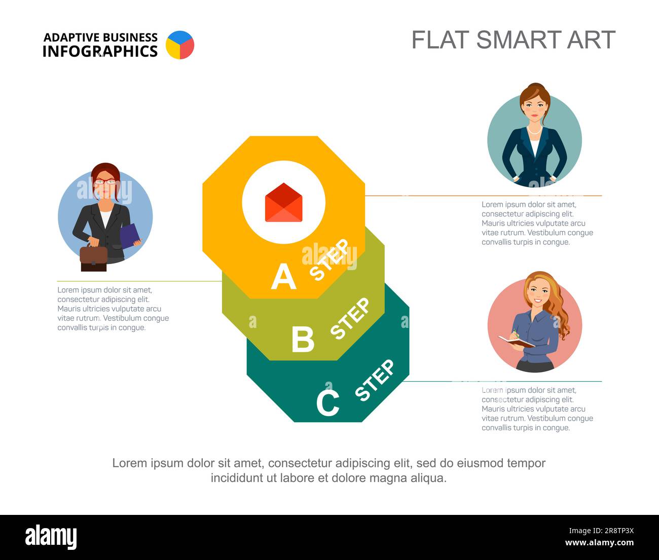 Three octagon step chart template Stock Vector Image & Art - Alamy