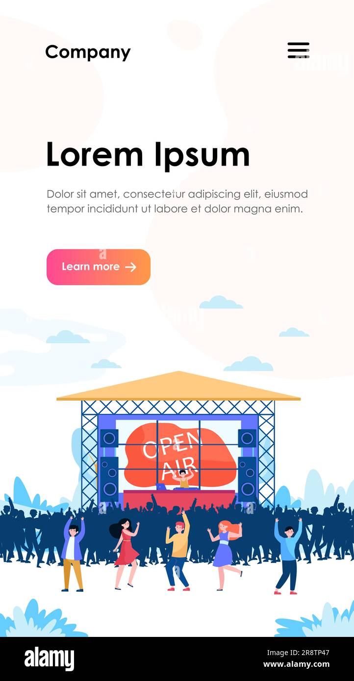 Cartoon people entertaining at open air festival Stock Vector Image ...