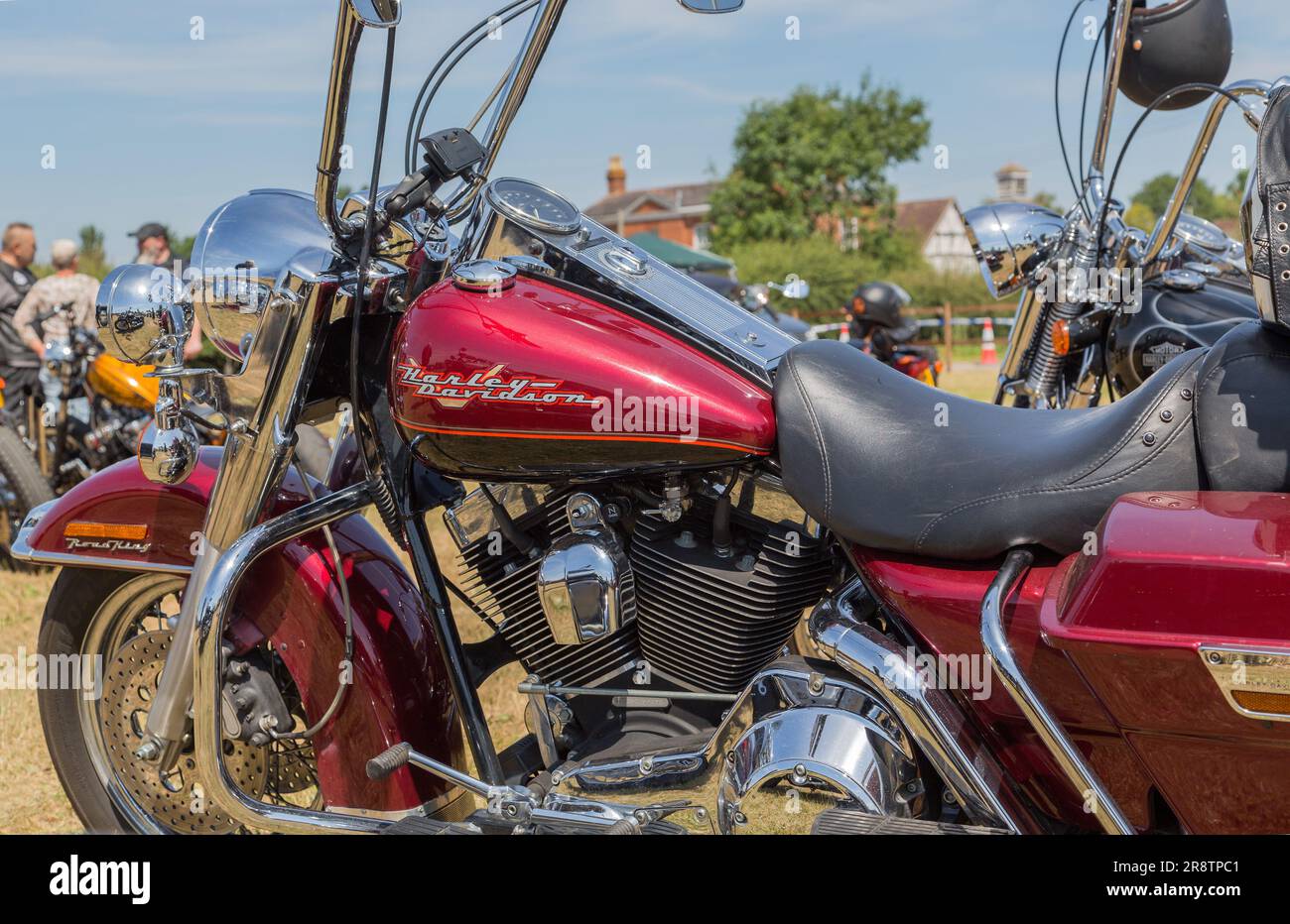 Iconic Harley Davidson Road King with ape handle bars. A regal presence ...