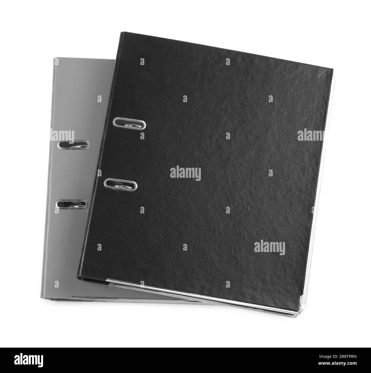 Two office folders isolated on white, top view Stock Photo - Alamy