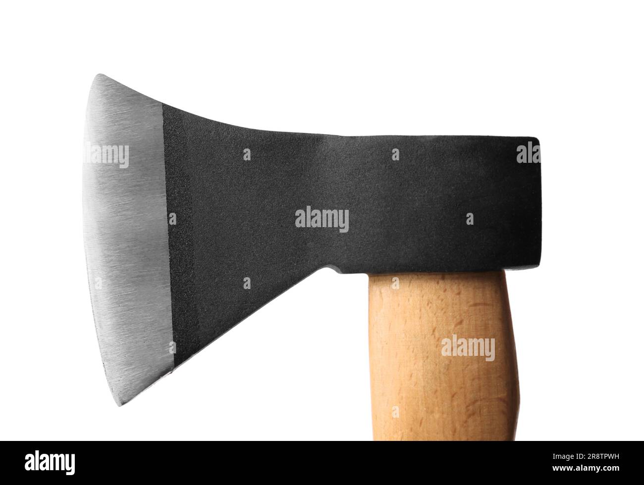 Metal ax with wooden handle isolated on white Stock Photo - Alamy