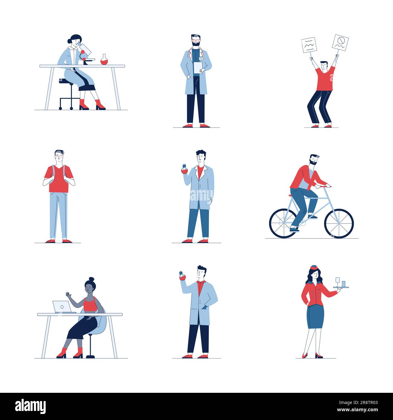 Trendy collection of various cartoon people Stock Vector Image & Art ...