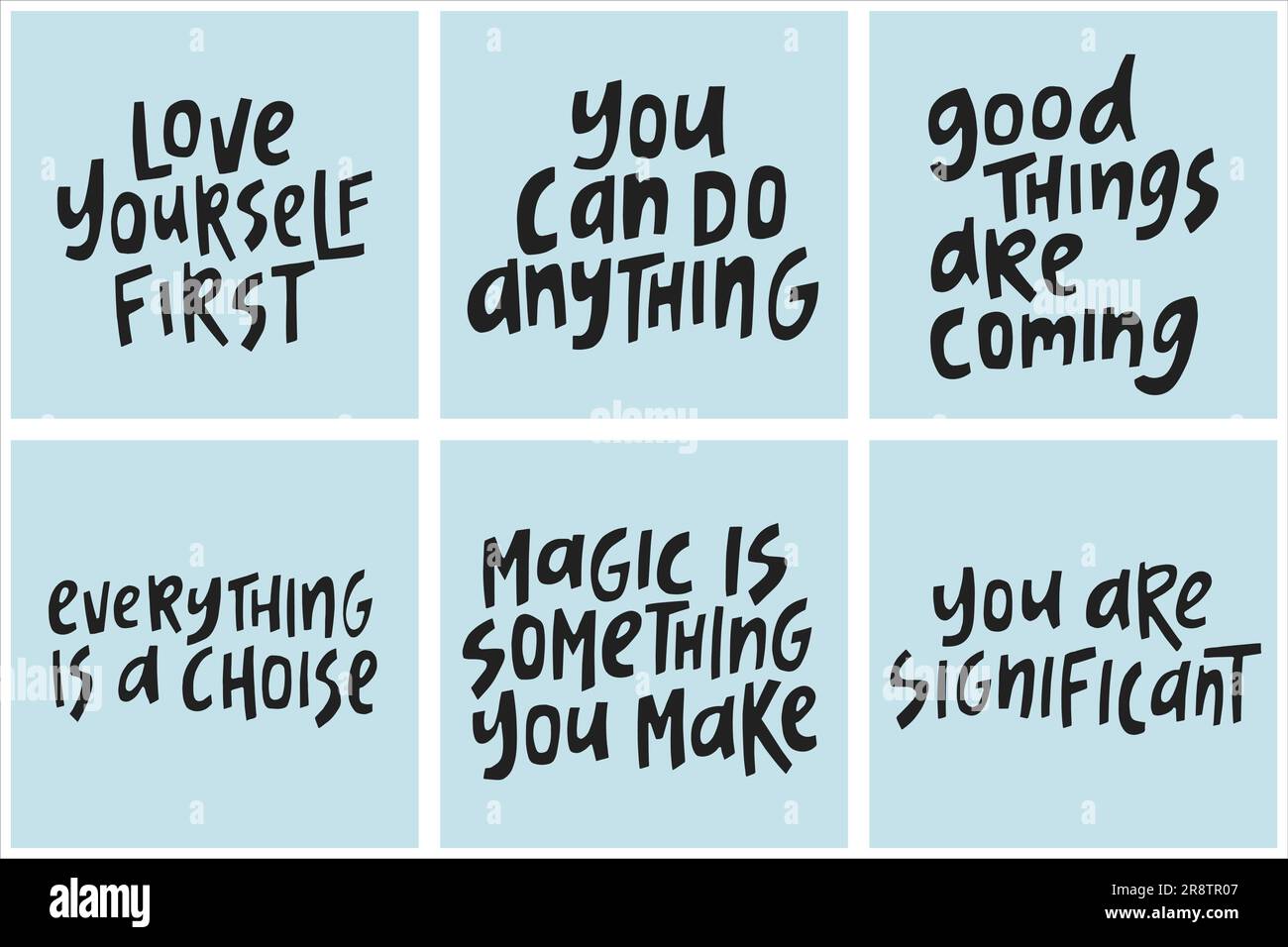 Set of hand-drawn inspirational quotes. Creative lettering ...