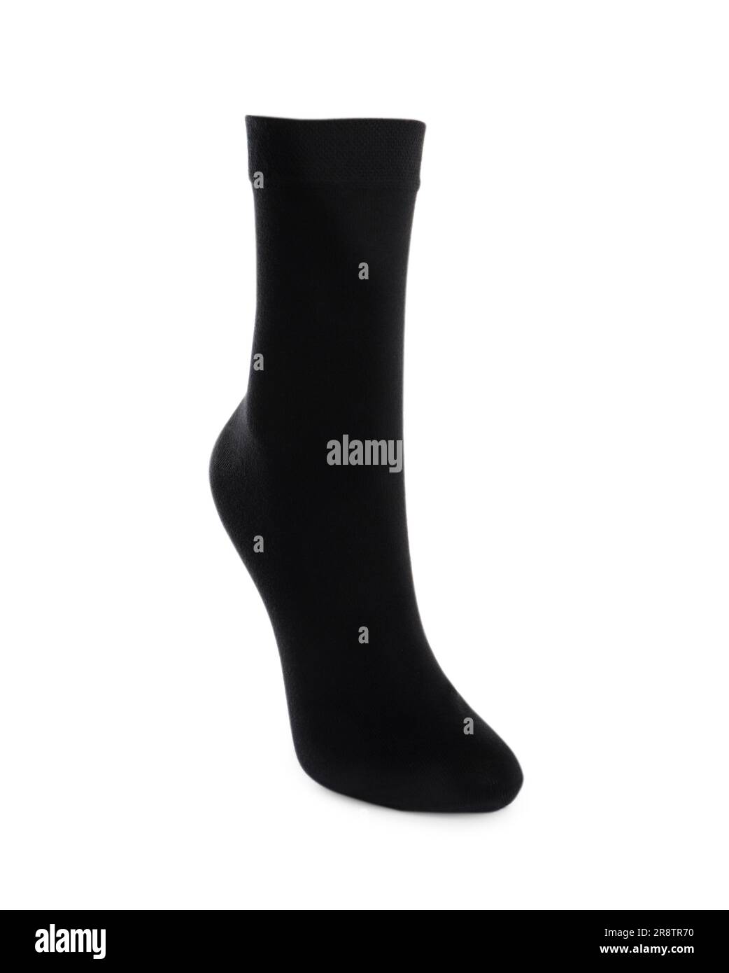 One clean black sock isolated on white Stock Photo - Alamy