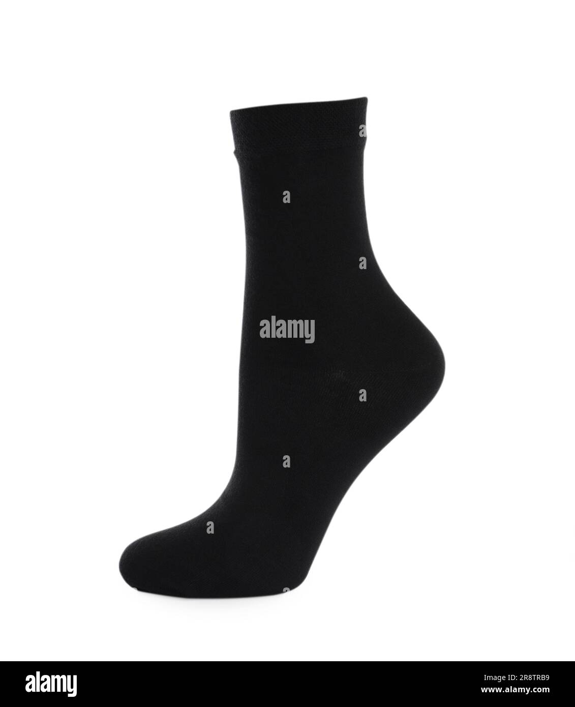 One clean black sock isolated on white Stock Photo - Alamy