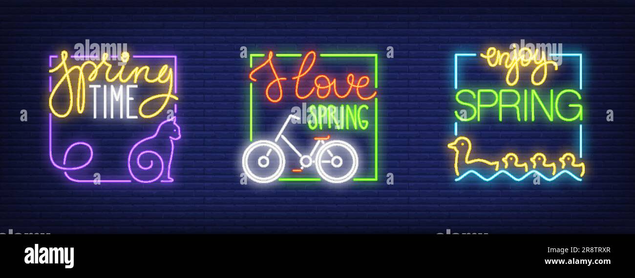 Cat spring time Stock Vector Images - Alamy