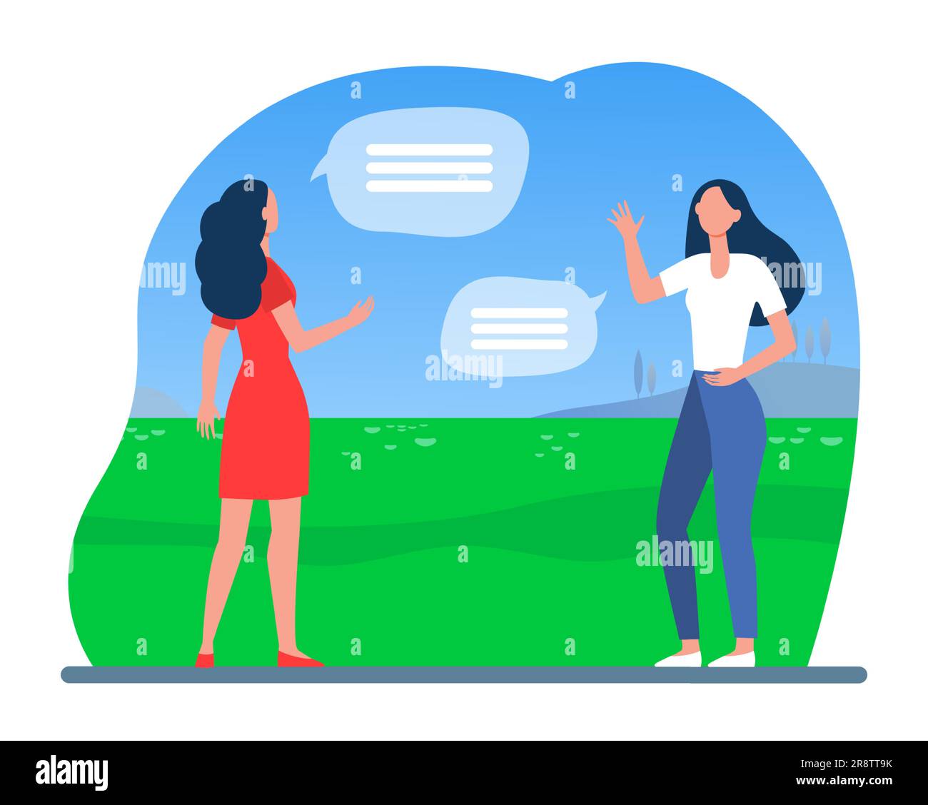 Women keeping social distance Stock Vector Image & Art - Alamy