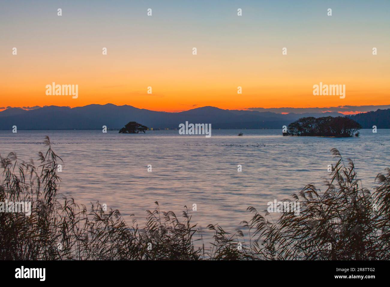 Sunset at Lake Biwa Stock Photo - Alamy