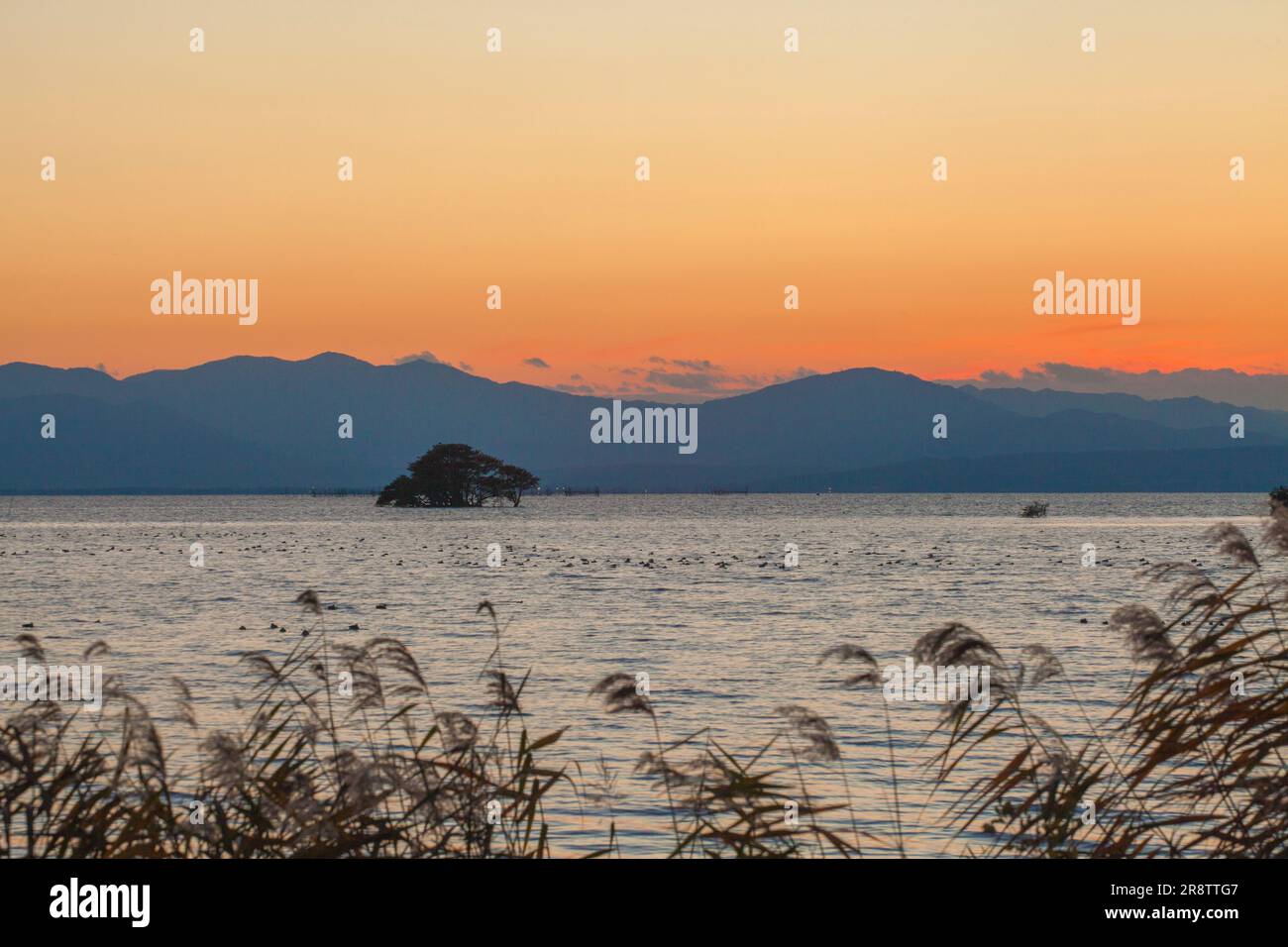 Sunset at Lake Biwa Stock Photo - Alamy