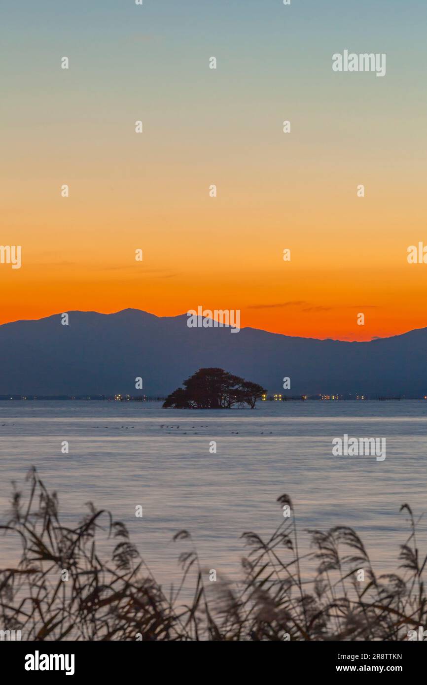 Sunset at Lake Biwa Stock Photo - Alamy