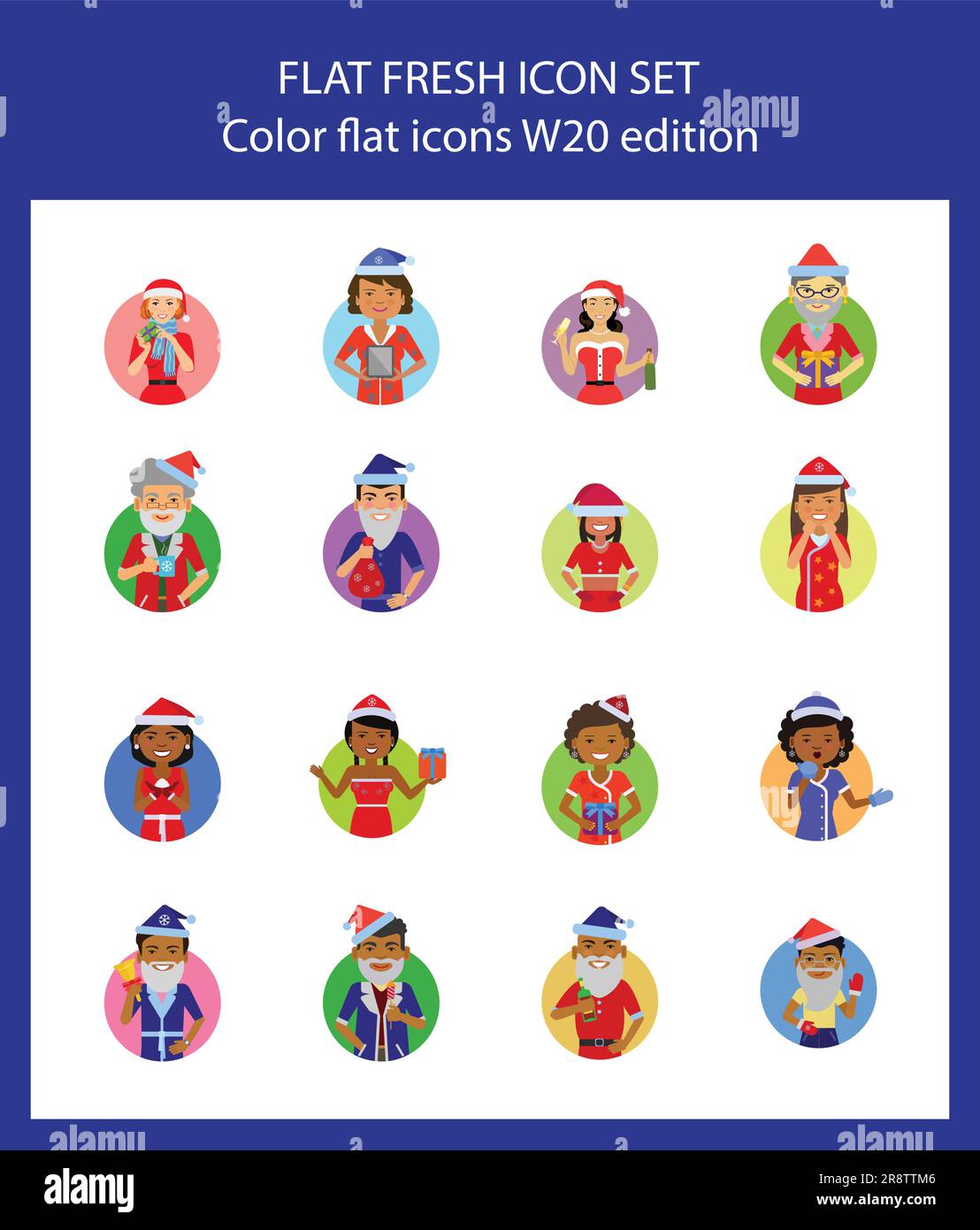 Smiling people wearing christmas Stock Vector Images - Alamy