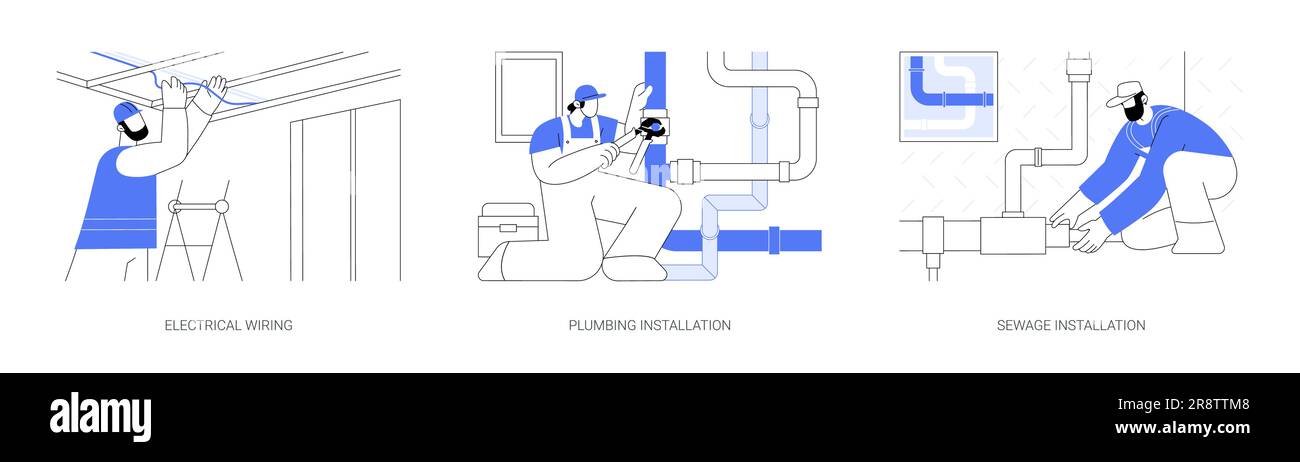 House utility infrastructure abstract concept vector illustrations ...