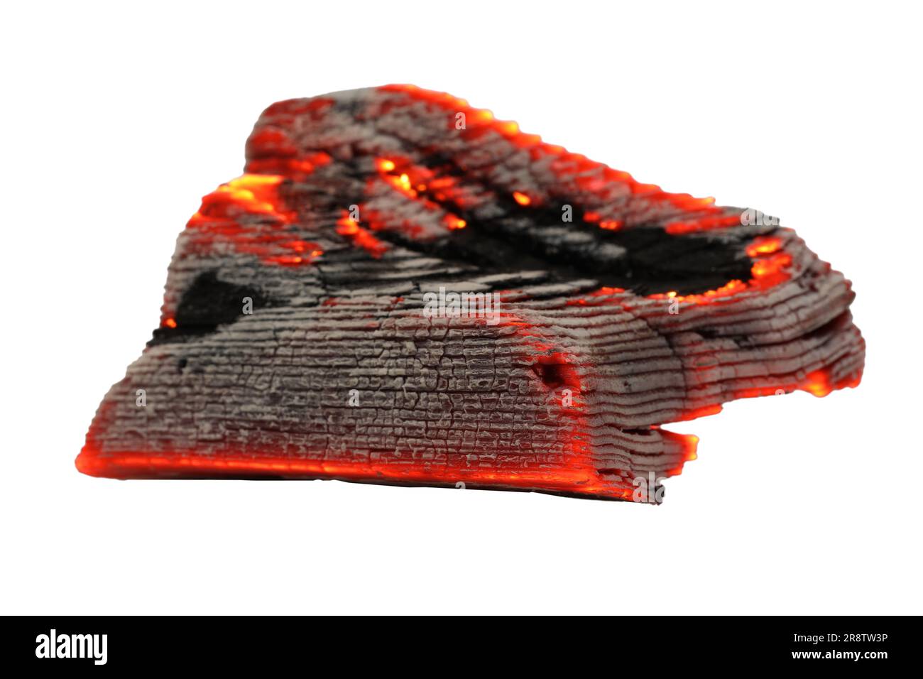 Piece of smoldering coal isolated on white Stock Photo - Alamy