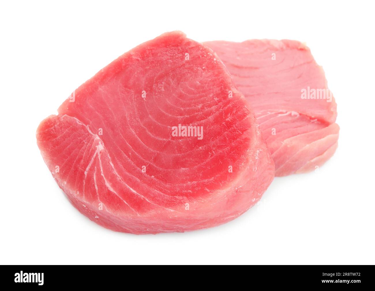 Fresh raw tuna fillets on white background Stock Photo - Alamy