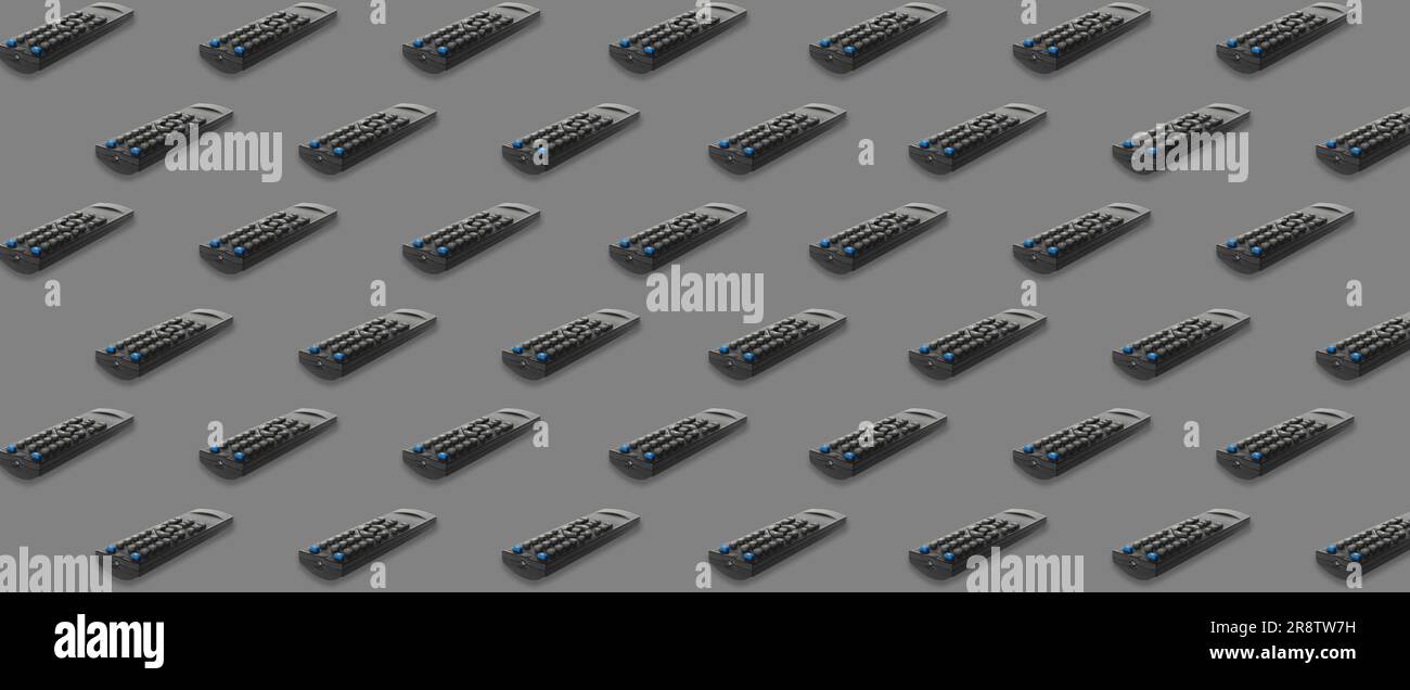 Remote controller pattern on grey background. Collage design Stock ...
