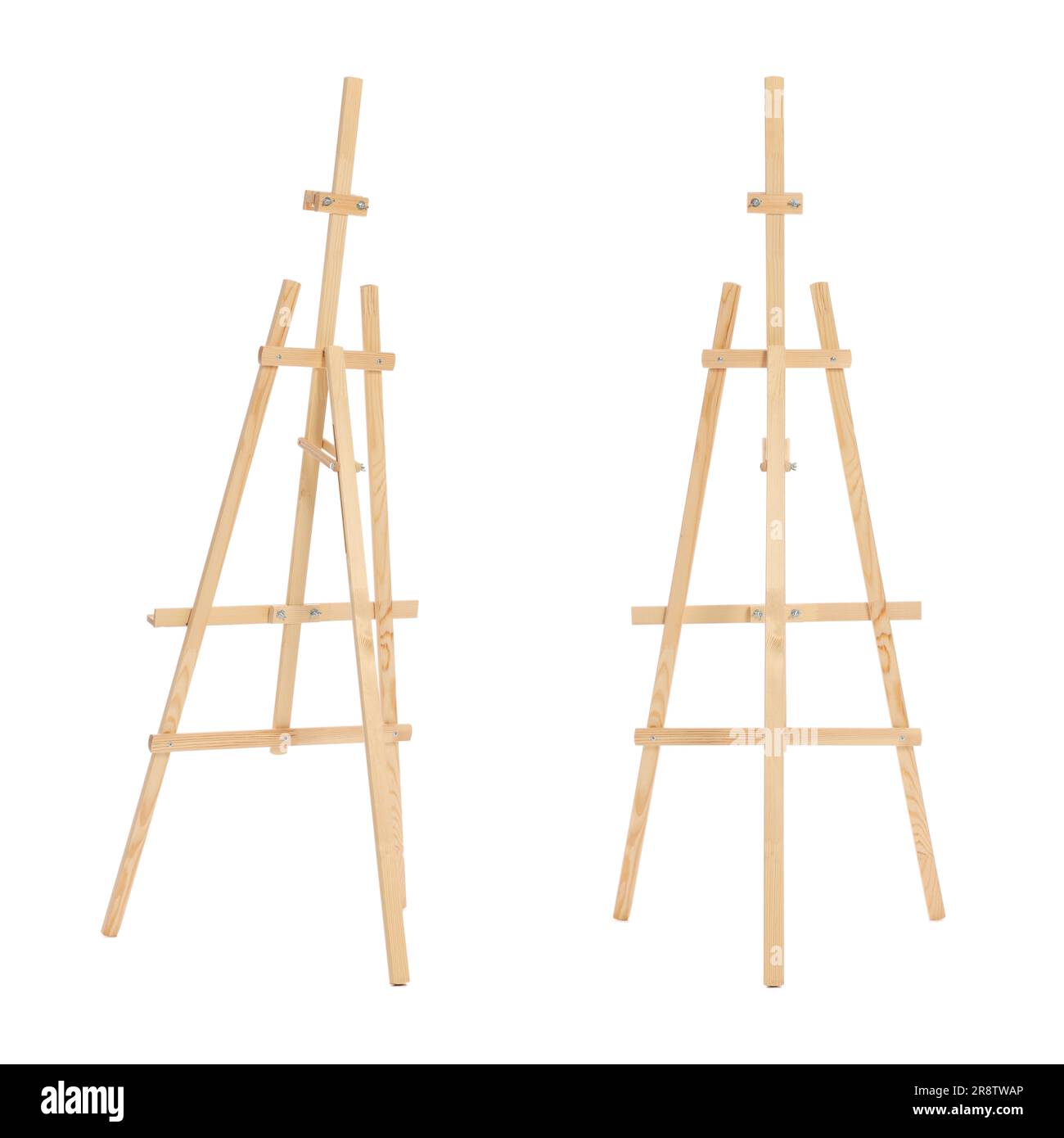 Set wooden easel empty hi-res stock photography and images - Alamy