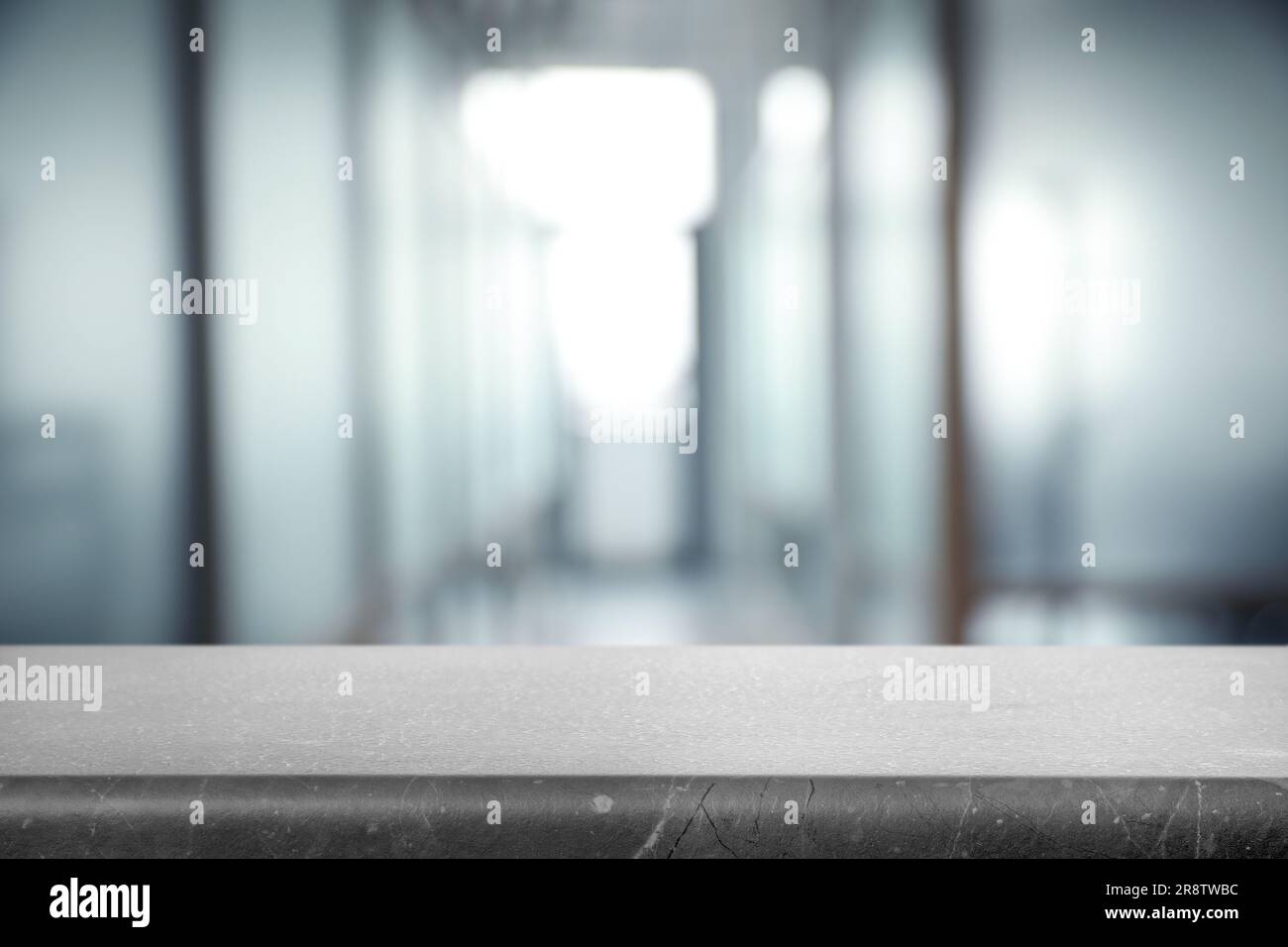 Empty table in corridor. Space for design Stock Photo - Alamy