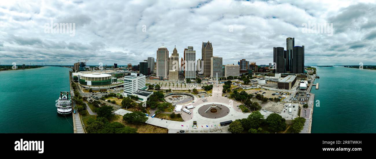 Aerial of detroit landscape hi-res stock photography and images - Alamy