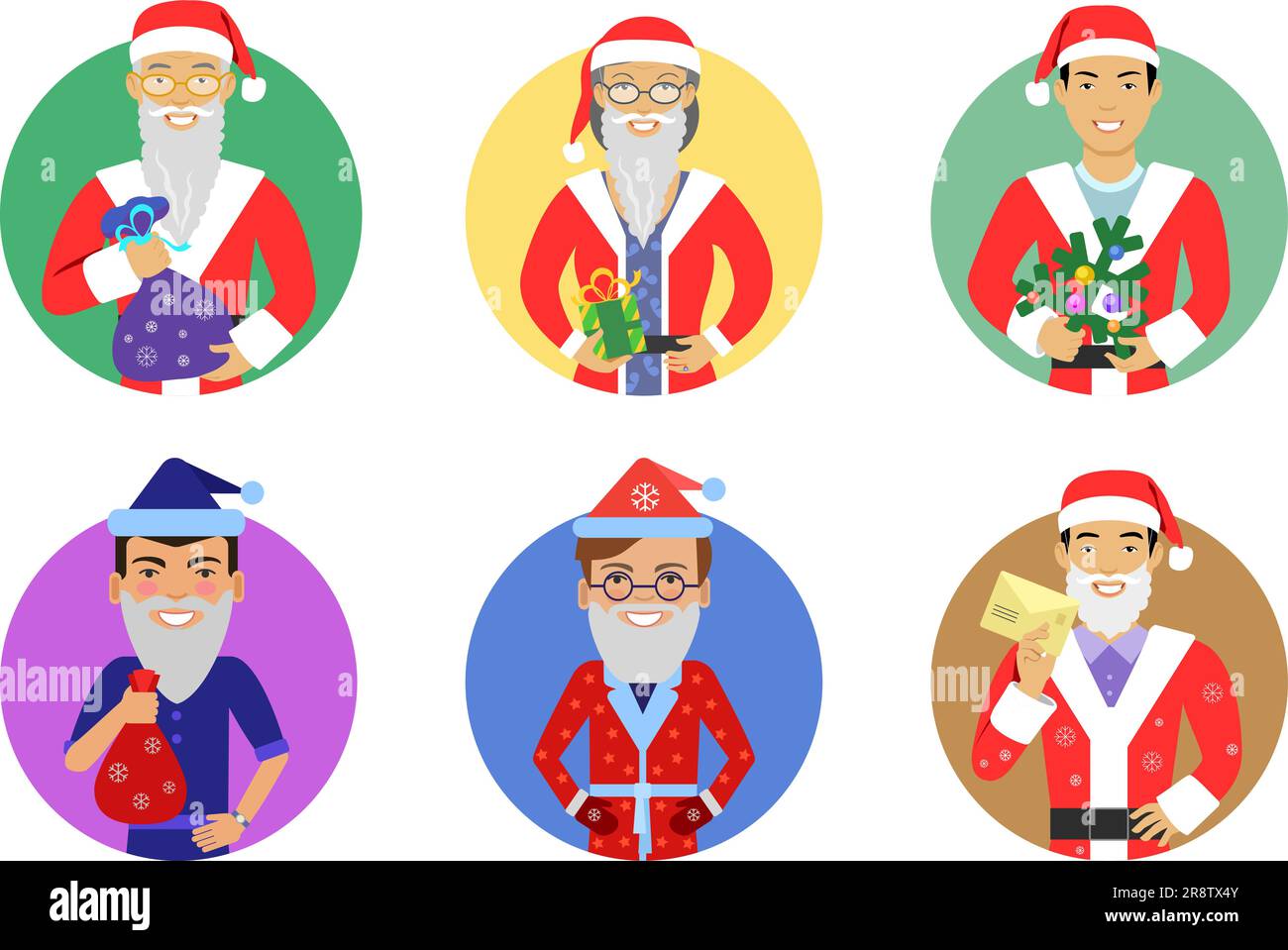 Smiling people wearing christmas Stock Vector Images - Alamy