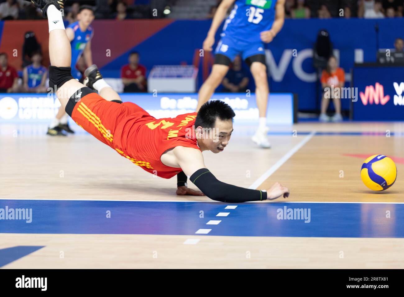 Rotterdam, Netherlands. 22nd June, 2023. Yang Yiming of China saves the ...