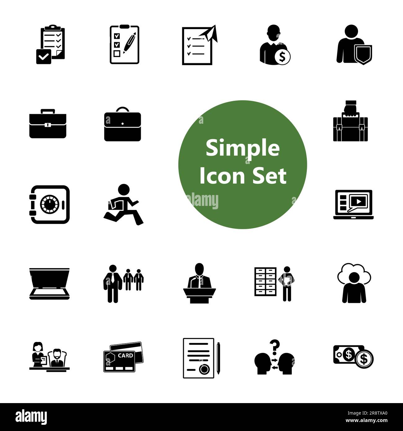 Working day icon set. Business process collection Stock Vector Image ...