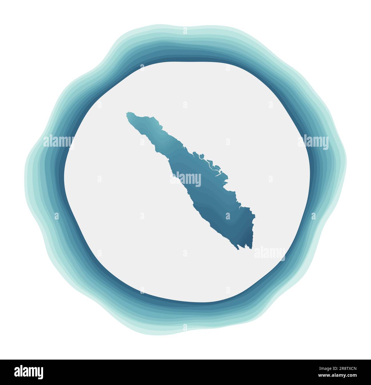 Sumatra logo. Badge of the island. Layered circular sign around Sumatra ...