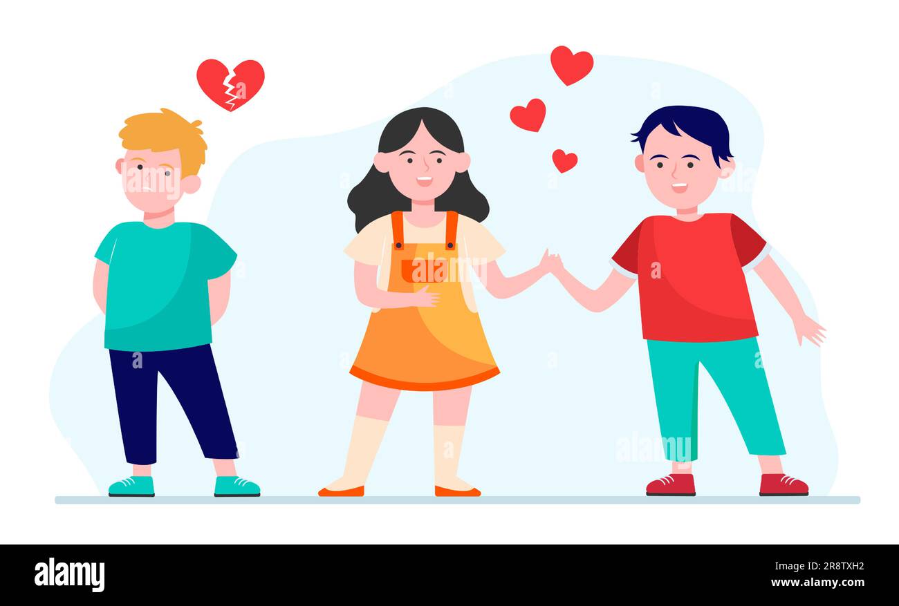 Boy jealous of girl to her friend Stock Vector Image & Art - Alamy