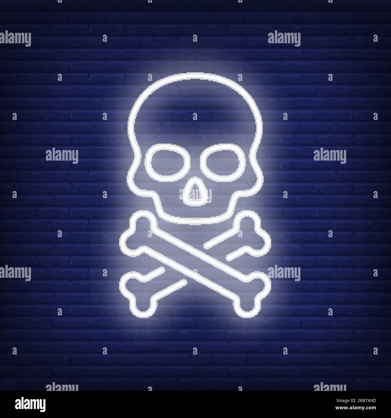 Skull and bones neon sign Stock Vector Image & Art - Alamy