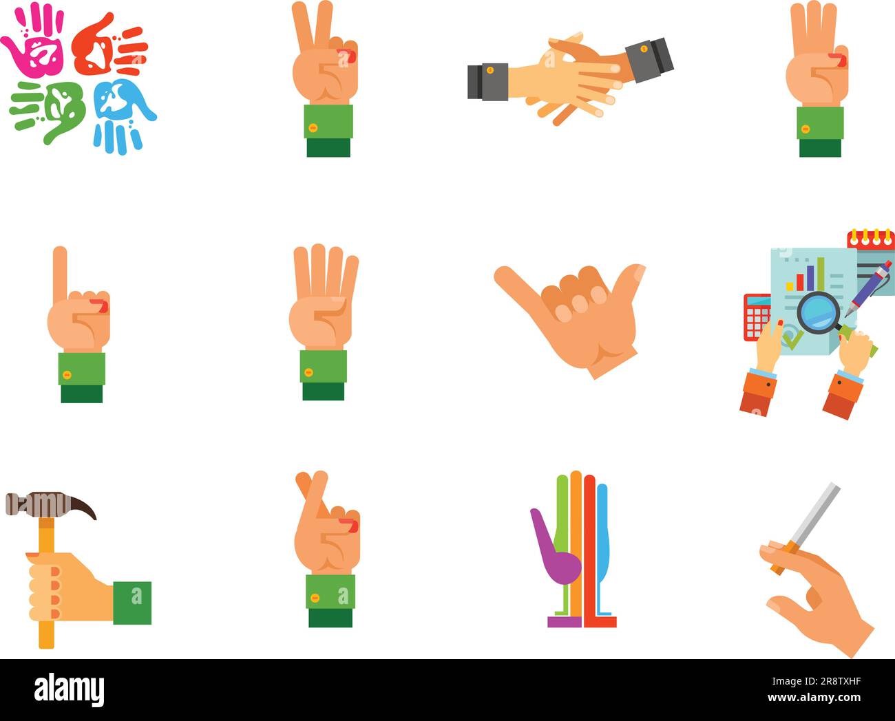 Hands Icon Set Stock Vector Image & Art - Alamy