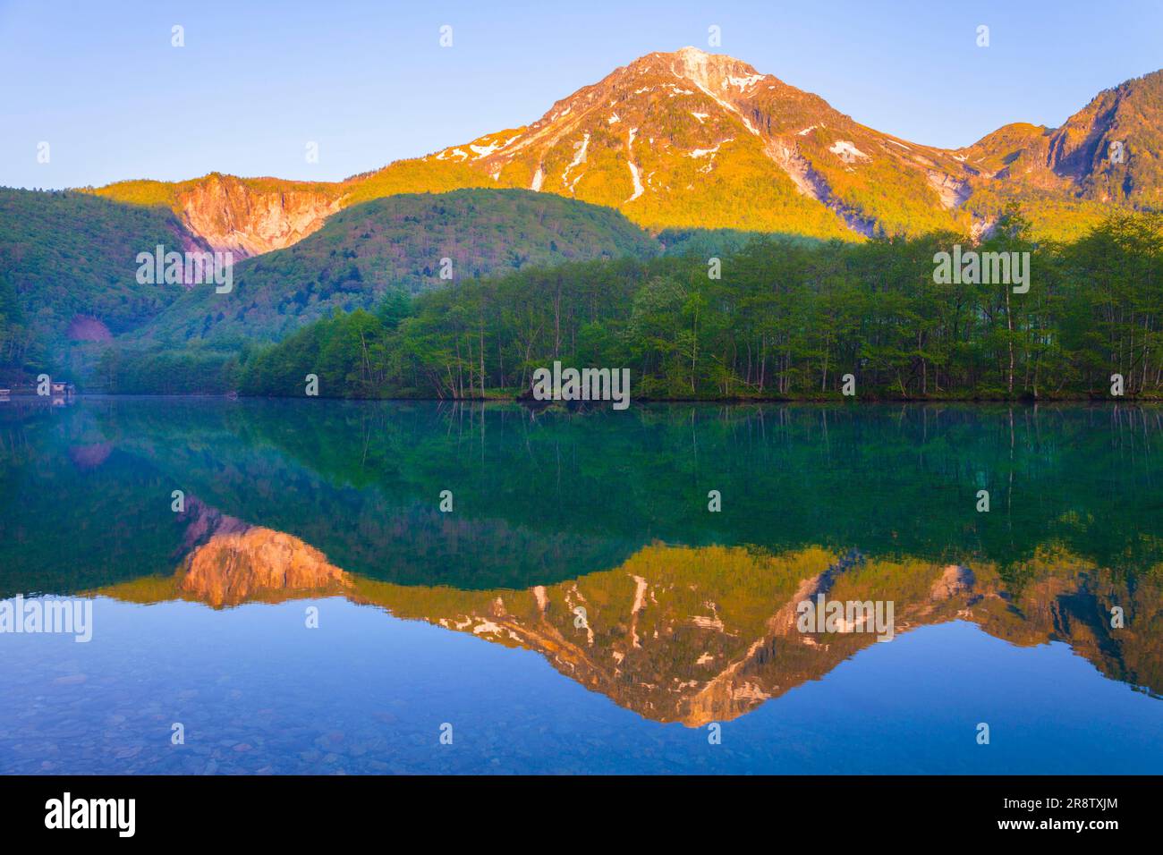 Mt. Yake reflected in Taisho Pond Stock Photo - Alamy