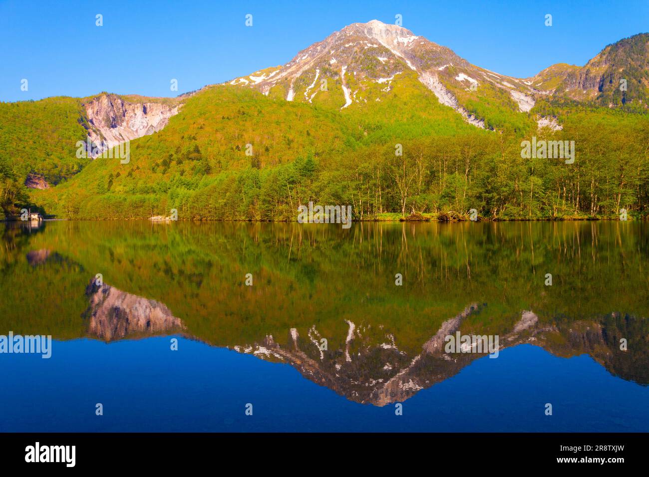Mt. Yake reflected in Taisho Pond Stock Photo - Alamy