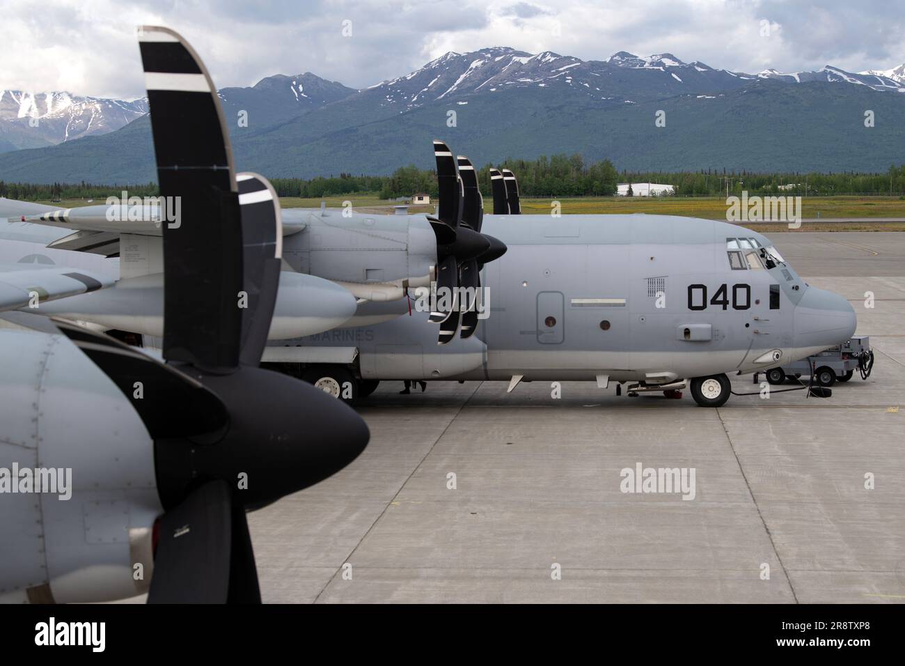 U.S. Marine Corps KC-130J Hercules aircraft assigned to the Marine ...