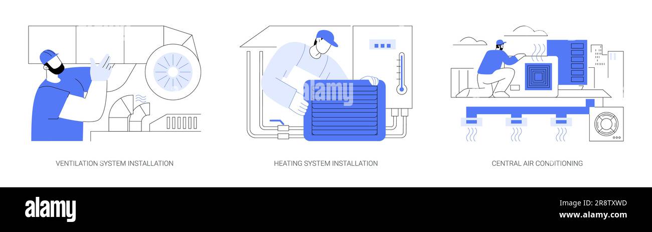 HVAC installation abstract concept vector illustrations Stock Vector ...