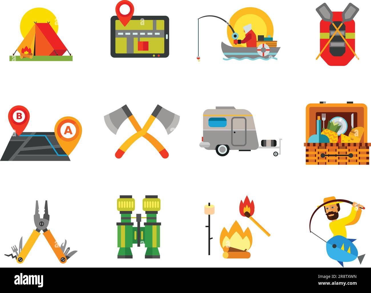 Camping Icon Set Stock Vector Image & Art - Alamy
