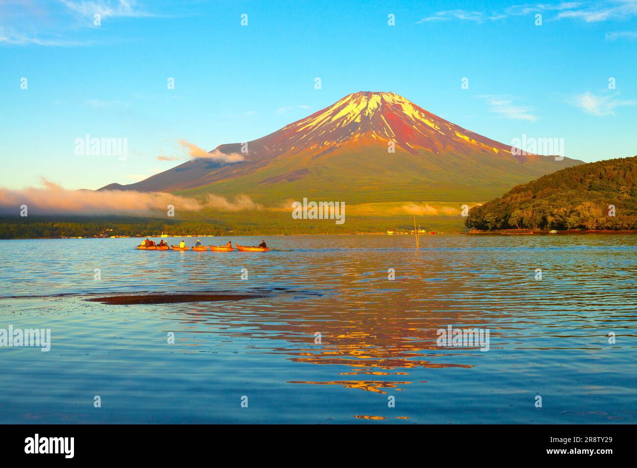 Red Fuji seen from Yamanakako Stock Photo - Alamy