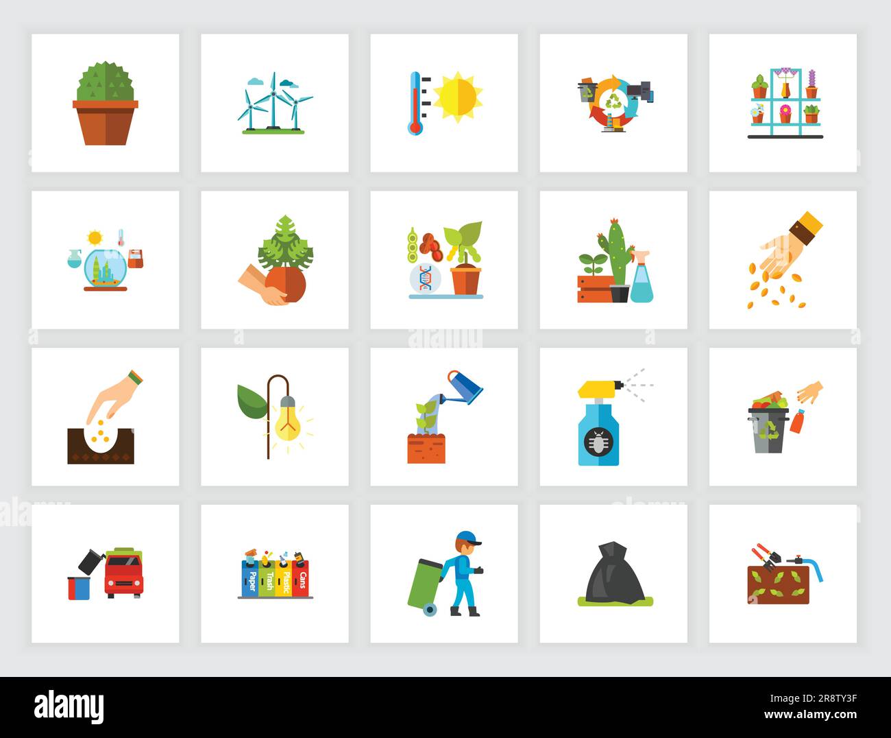 Environmental care concept. Flat icon set Stock Vector Image & Art - Alamy