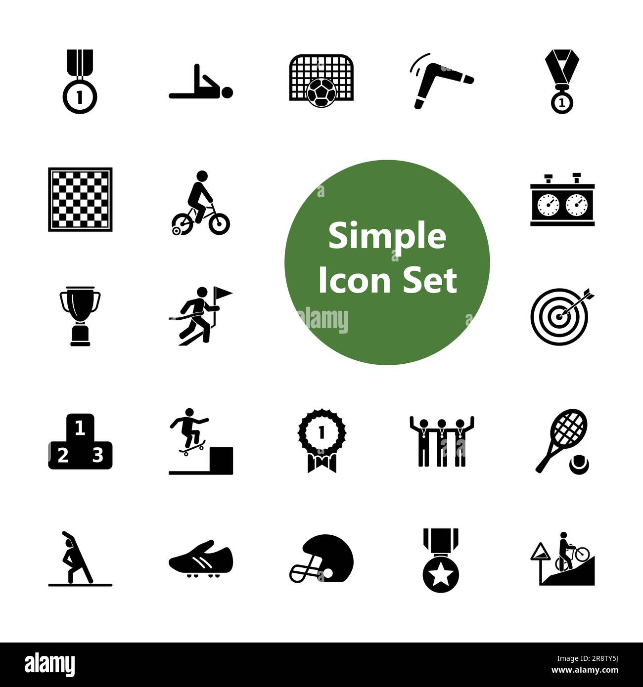 Competitive spot icon set. Players and awards collection Stock Vector ...