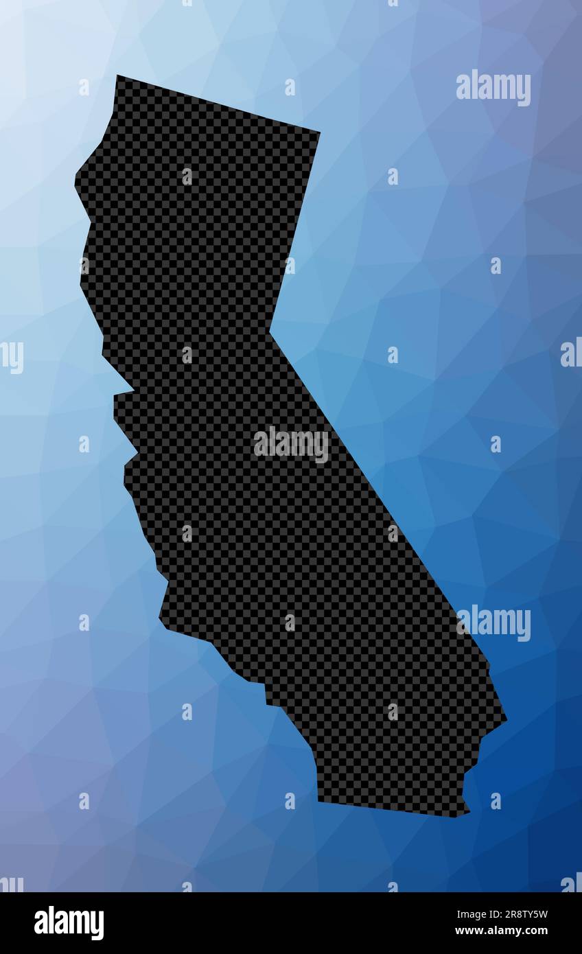 California geometric map. Stencil shape of California in low poly style ...