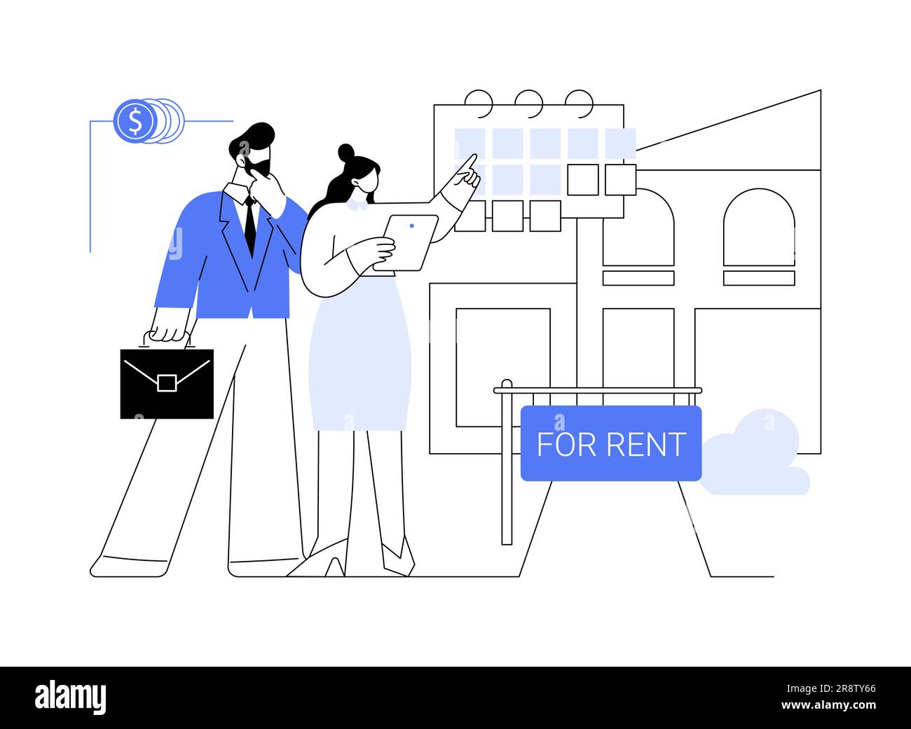 Renting a retail property abstract concept vector illustration Stock ...