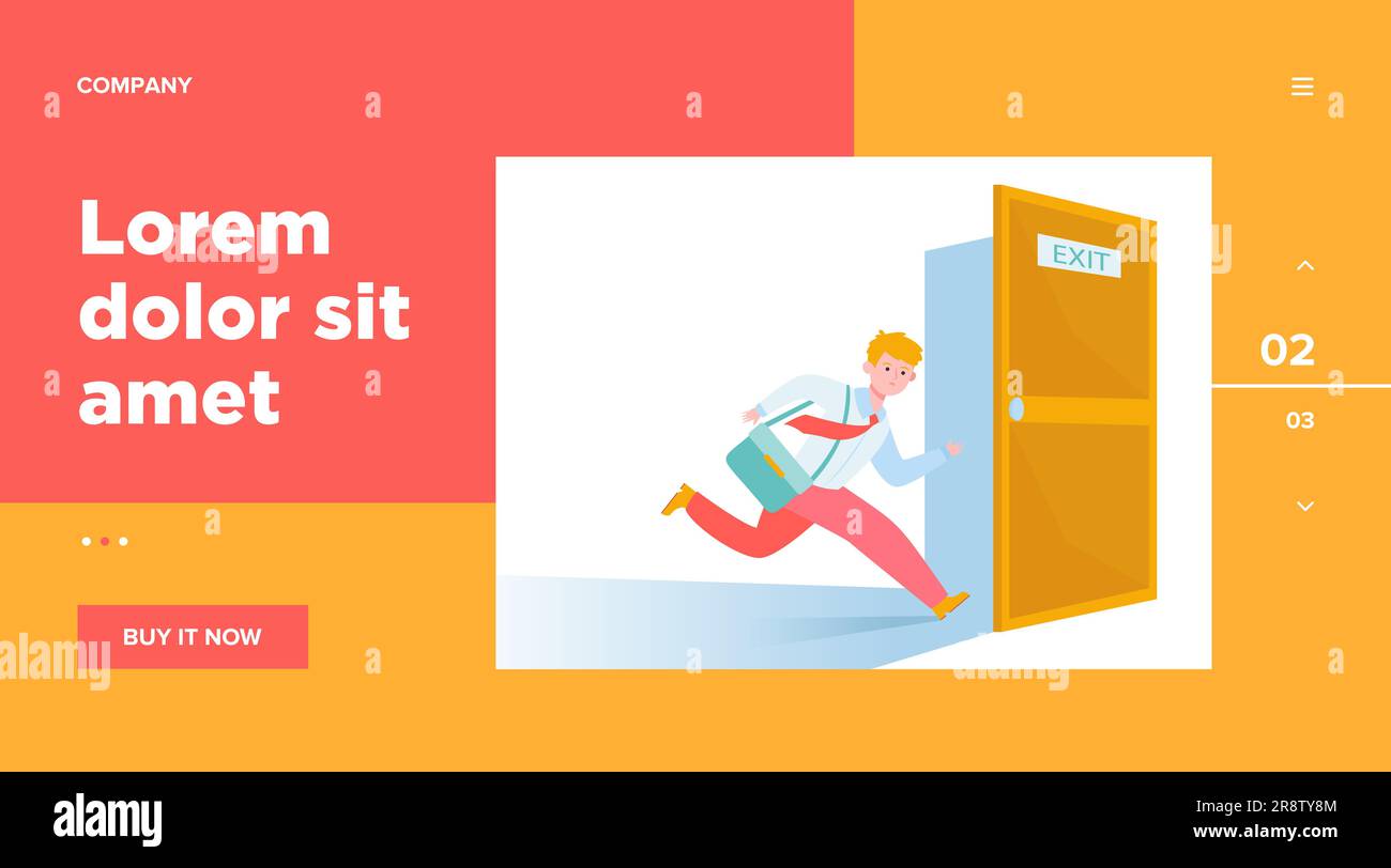 Businessman running to escape exit Stock Vector Image & Art - Alamy