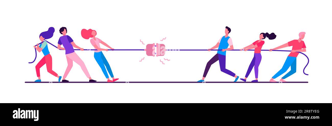 Groups of people pulling rope Stock Vector Image & Art - Alamy