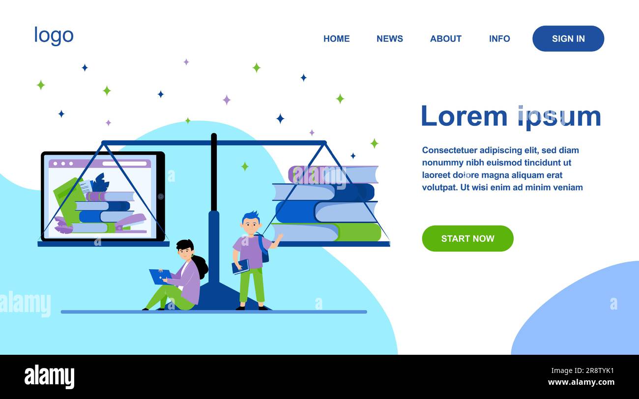 Electronic and paper books comparison Stock Vector Image & Art - Alamy