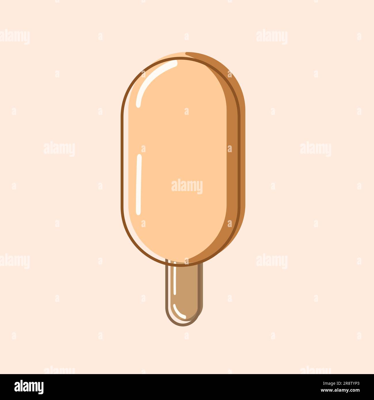 Yellow vanilla cold ice cream on peach background with highlights looks ...