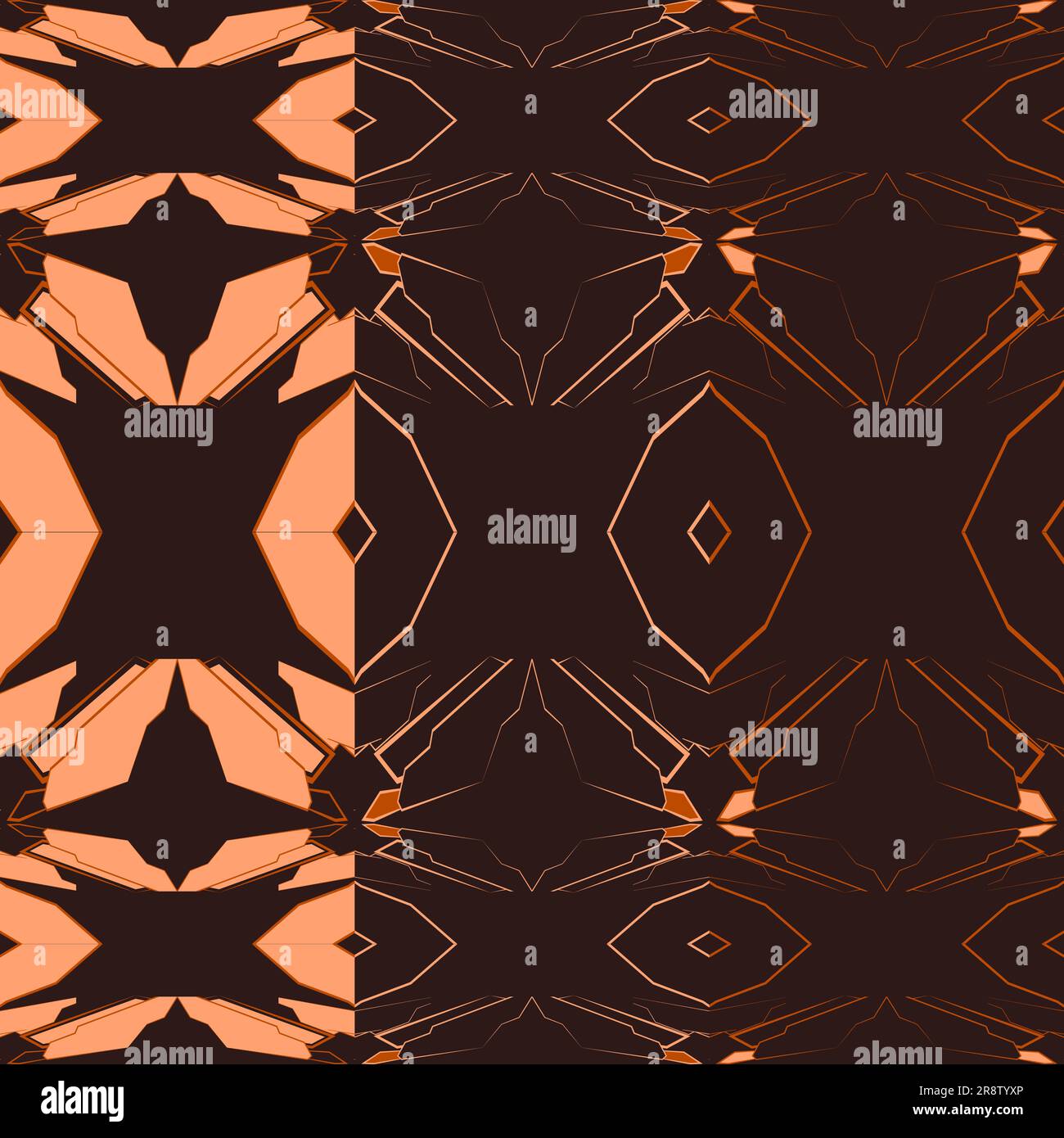 Brown and orange seamless pattern with futuristic original abstract geometric texture. Seamless ...