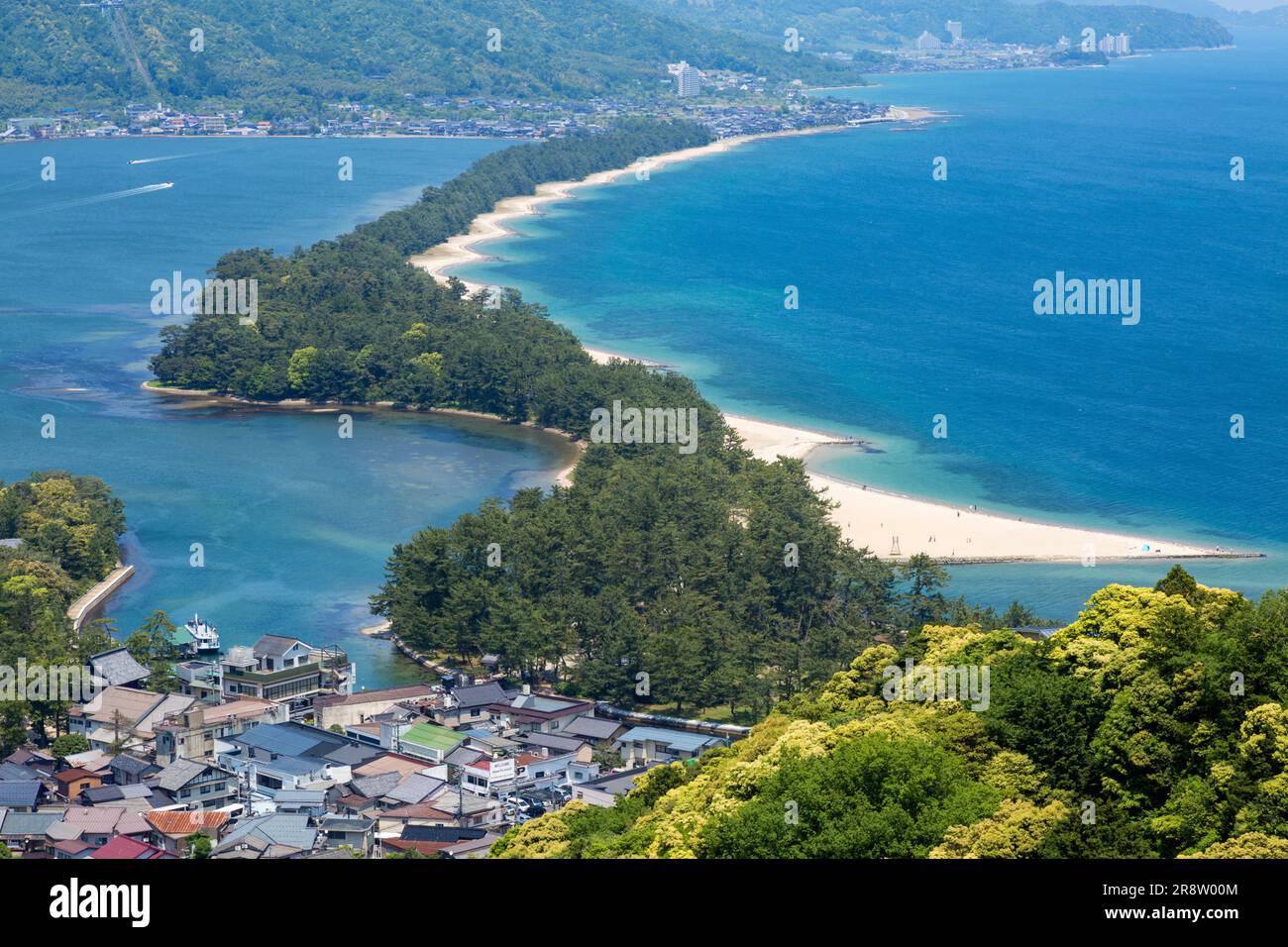Amanohashidate in fresh green Stock Photo - Alamy