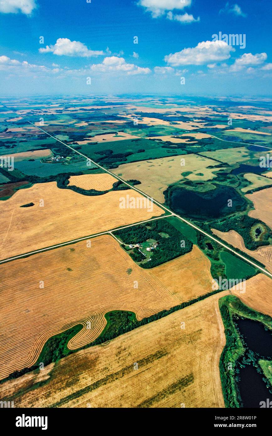 Aerial image of farming in Manitoba, Canada Stock Photo - Alamy