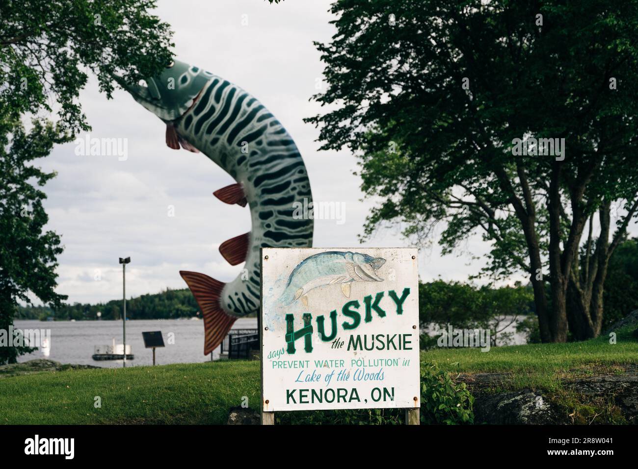 Kenora, Ontario, Canada - may 2023 Huskie the Muskie is the 40-foot ...