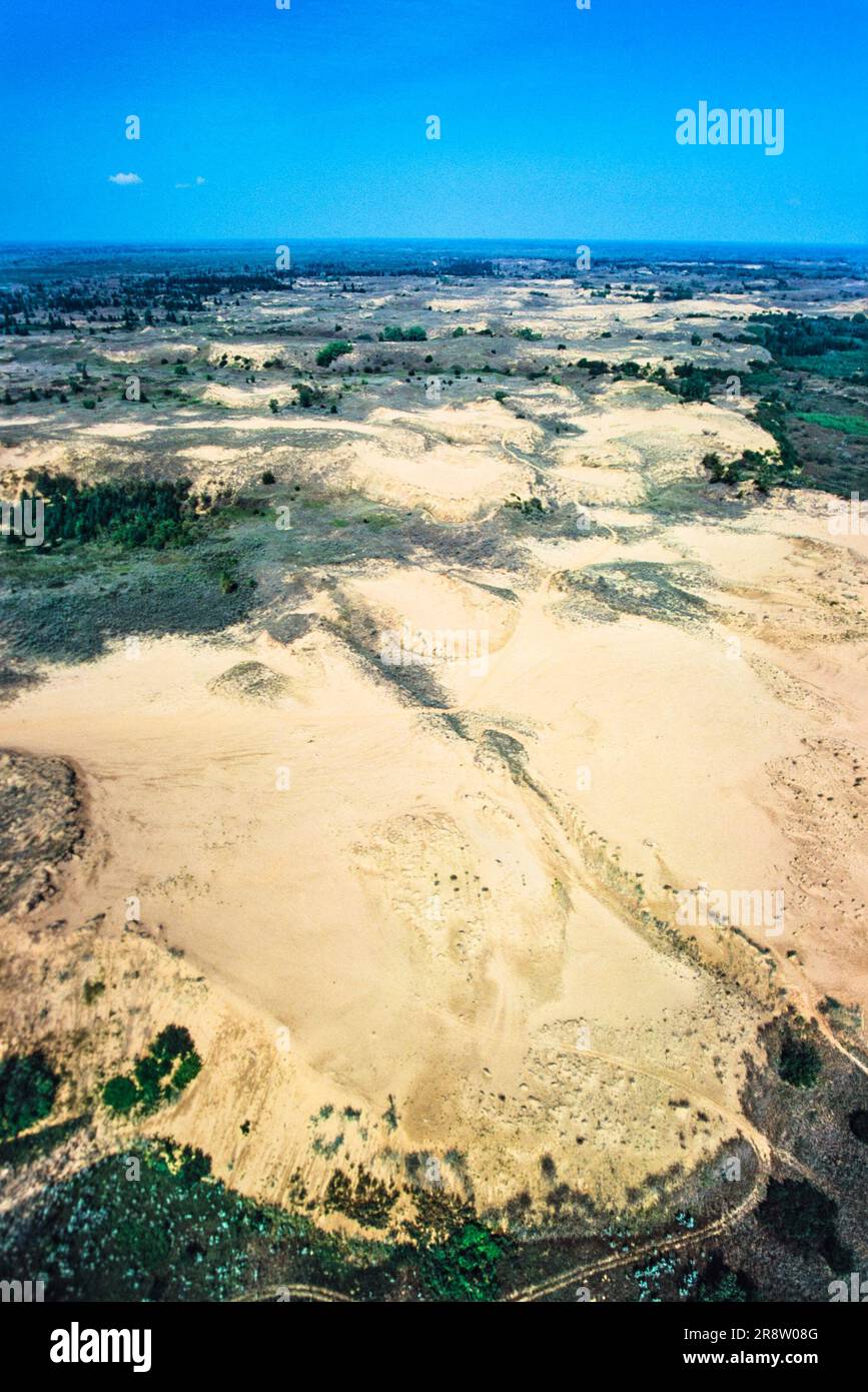 Aerial of Spirit Sands dunes Spruce Woods Provincial Park, Manitoba ...