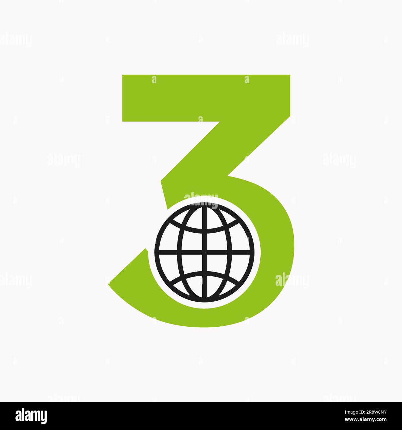 Letter 3 Global Logo Design. Global Logotype Symbol Vector Template ...